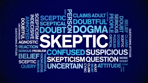 Skeptic animated word cloud,animation ta... | Stock Video | Pond5