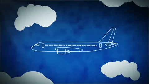 Sketch of an airplane moving on a backgr... | Stock Video | Pond5