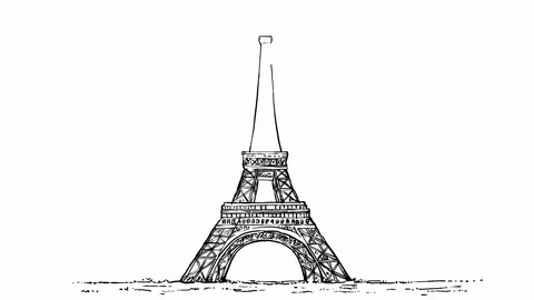 Sketch animation of Eiffel Tower | Stock Video | Pond5