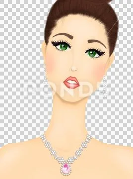 Sketch of beautiful woman face. Transparent background. ~ Clip Art ...