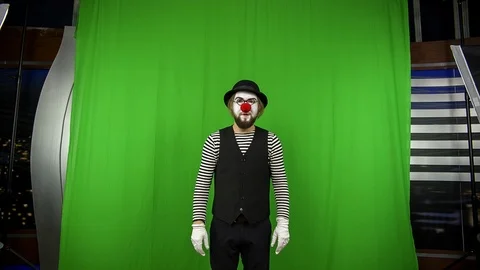 A sketch with a clown. Green screen. | Stock Video | Pond5