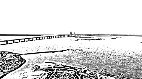 Sketch doodle style. Oresund bridge. A l... | Stock Video | Pond5