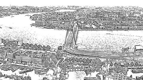 Sketch doodle style. Rotterdam, Netherla... | Stock Video | Pond5