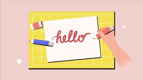 Sketch Handwriting Typography Hello Anim... | Stock Video | Pond5