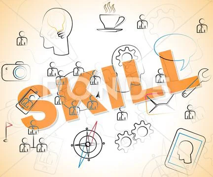 Skill Word Indicating Competence Skilled And Aptitude: Graphic #64262233