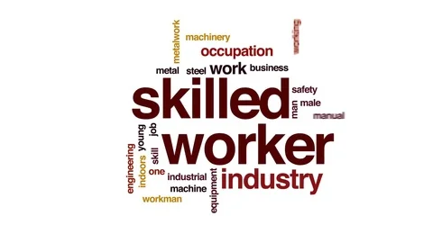 Skilled worker animated word cloud, text... | Stock Video | Pond5