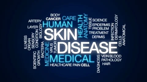 Skin disease animated word cloud, text d... | Stock Video | Pond5