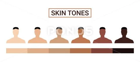 Skin tone color scale chart. Brown palette vector human skin ...