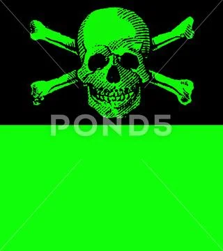 Skull and Crossbones on a Chroma Key Green Screen Background ~ Clip Art ...