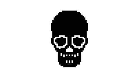 Skull animation. Pixel art 8 bit Loop | Stock Video | Pond5
