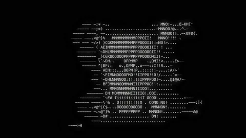 Skull animations from ascii characters | Stock Video | Pond5