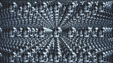 Skull Clones Spin Seamless Loop | Stock Video | Pond5