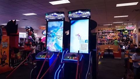 Sky arcade at a Chucke E Cheese's restau... | Stock Video | Pond5