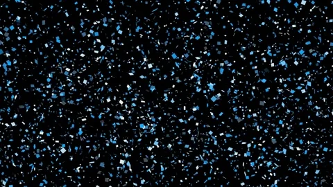 Sky blue falling confetti on black backg... | Stock Video | Pond5