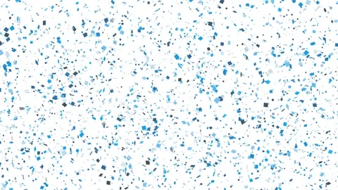 Sky blue falling confetti on white backg... | Stock Video | Pond5