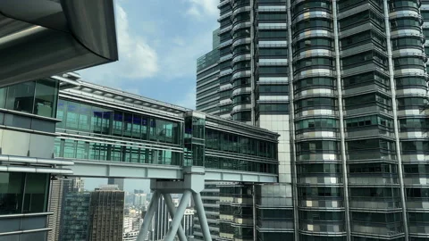 Sky bridge of The Petronas Twin Towers c... | Stock Video | Pond5