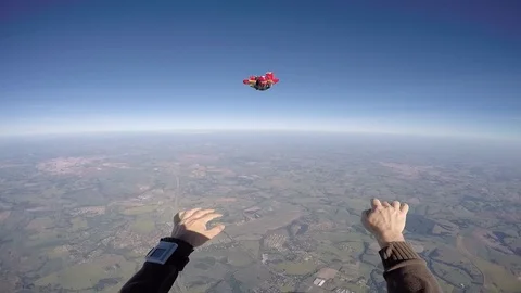 Skydiving point of view | Stock Video | Pond5