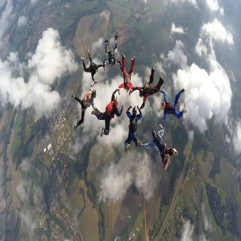 Skydiving team work 4K | Stock Video | Pond5