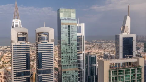 Skyline view of the high-rise towers on ... | Stock Video | Pond5