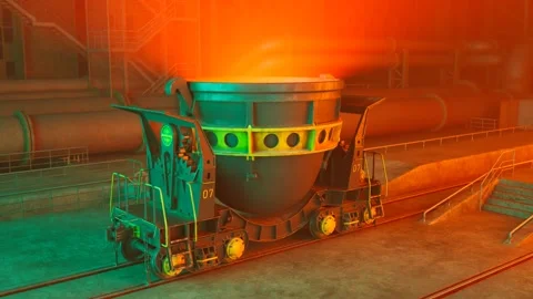 Slag Car in Steel Mill. A View Inside th... | Stock Video | Pond5