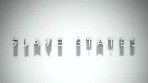 slave states 3D title animation white te... | Stock Video | Pond5