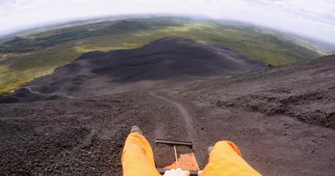 Sledding in Volcanic ash Nicaragua volca... | Stock Video | Pond5