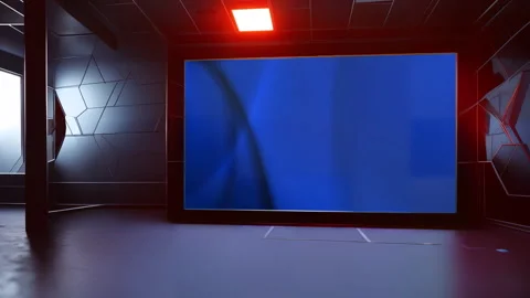 Sleek News Studio Design: Modern Virtual... | Stock Video | Pond5