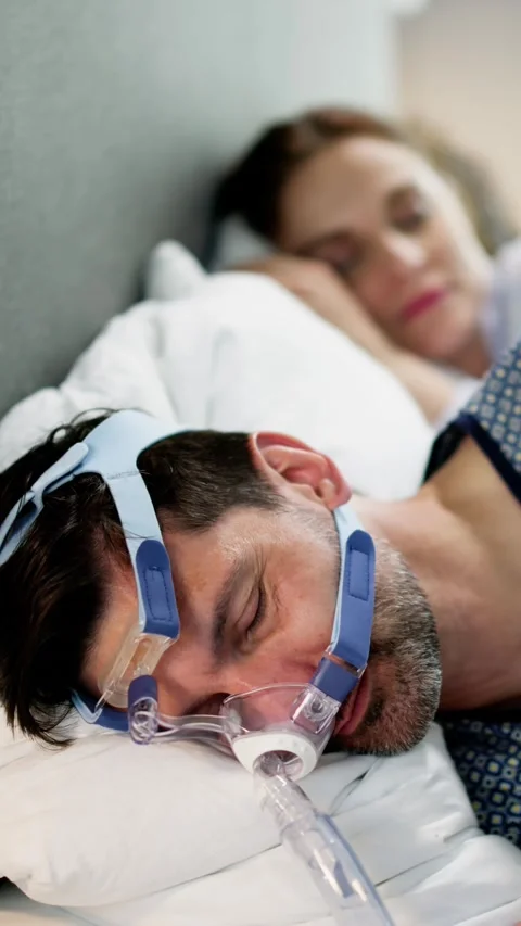 Sleep Apnea Oxygen Mask Equipment | Stock Video | Pond5