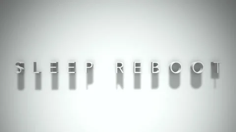 sleep reboot 3D title animation white t... | Stock Video | Pond5