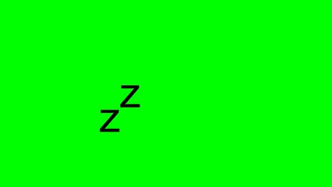 Sleeping animation on green background z... | Stock Video | Pond5