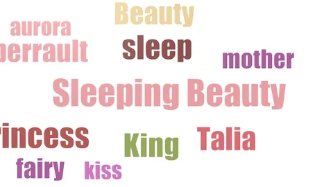 Sleeping Beauty Word Cloud Animated On W... | Stock Video | Pond5
