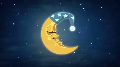 Sleeping Cartoon Moon Animation | Stock Video | Pond5