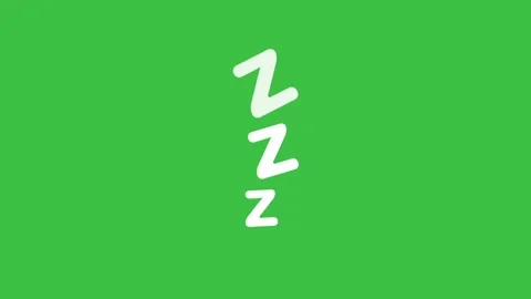 Sleeping zzz symbol on green screen back... | Stock Video | Pond5