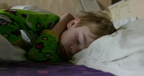 Sleepy Child Wake Up after Sleep. Little... | Stock Video | Pond5