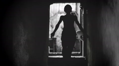 Slender dancing skeleton in a narrow hal... | Stock Video | Pond5