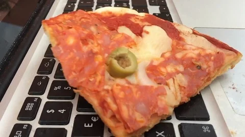 sliced Stuffed Italian pizza falling on ... | Stock Video | Pond5