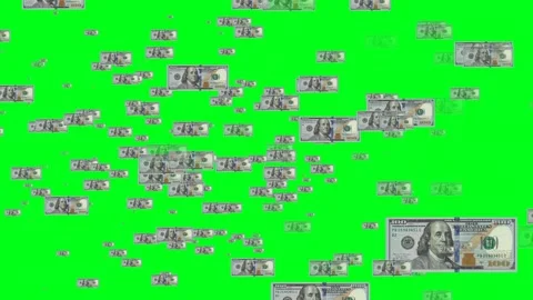 Slide moving 100 dollar animated green b... | Stock Video | Pond5