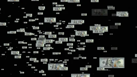 Slide moving 100 dollar animated black b... | Stock Video | Pond5