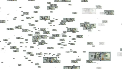 Slide moving 100 dollar animated white b... | Stock Video | Pond5