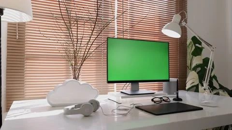 Slide shot computer display monitor with... | Stock Video | Pond5