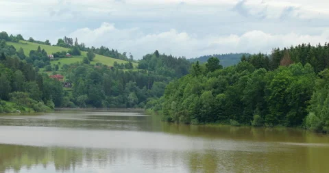 Slide to side view of the water surface ... | Stock Video | Pond5