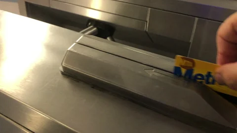 Sliding MetroCard to Enter MTA Mass Tran... | Stock Video | Pond5
