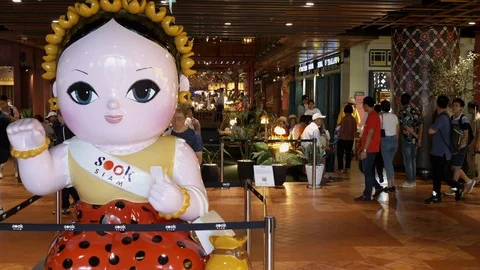 Sliding shot of the Sook Siam statue at ... | Stock Video | Pond5