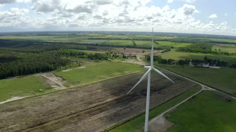 Slight sliding shoot of wind turbine. Cl... | Stock Video | Pond5