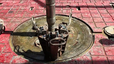 Slip on the rotary table while drilling ... | Stock Video | Pond5
