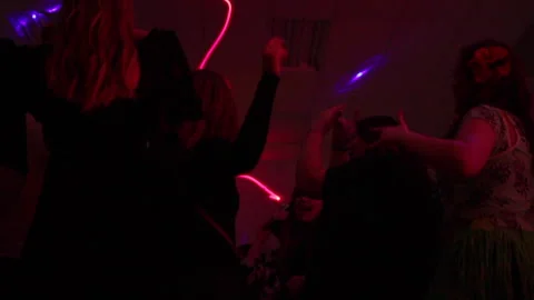 Slo mo people dancing at purim costume p... | Stock Video | Pond5