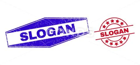 SLOGAN Textured Watermarks in Round and Hexagonal Forms: Graphic #165655377