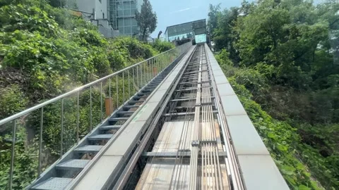 Slope Elevator up the Namsan Mountain in... | Stock Video | Pond5