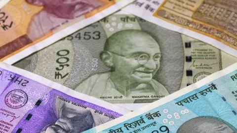 Сlose-up view of Indian 500 rupees bank... | Stock Video | Pond5