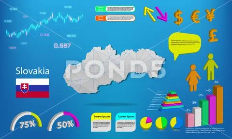 Slovakia map info graphics - charts, symbols, elements and icons ...